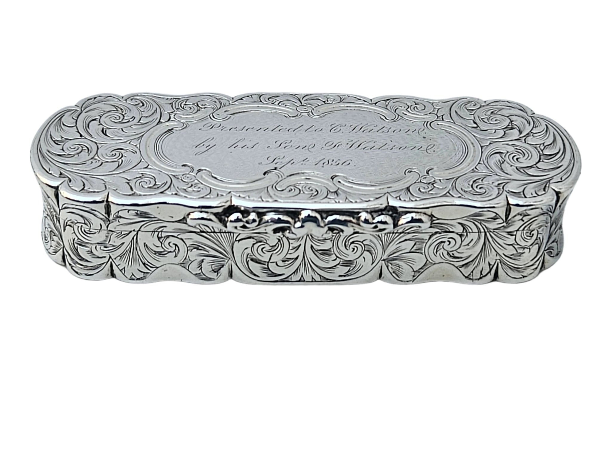 STERLING SILVER 19TH CENTURY ANTIQUE ENGLISH EDWARD SMITH SNUFF BOX